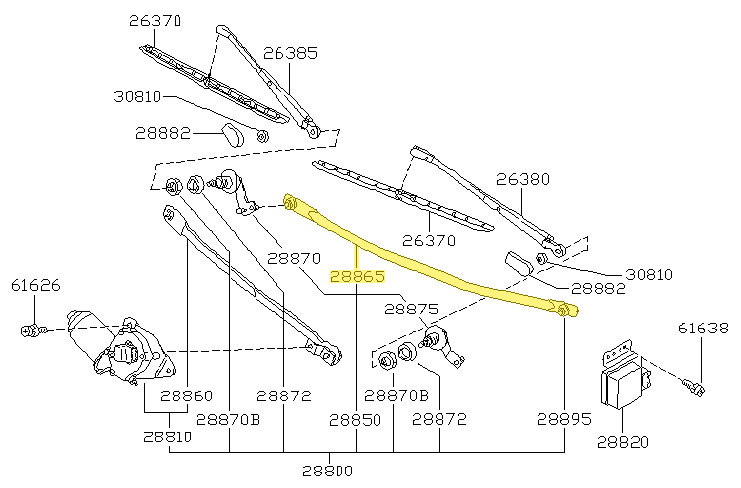 Motorsport Auto - The Z Store - Factory Wiper Linkage, Center, 79-83 280ZX